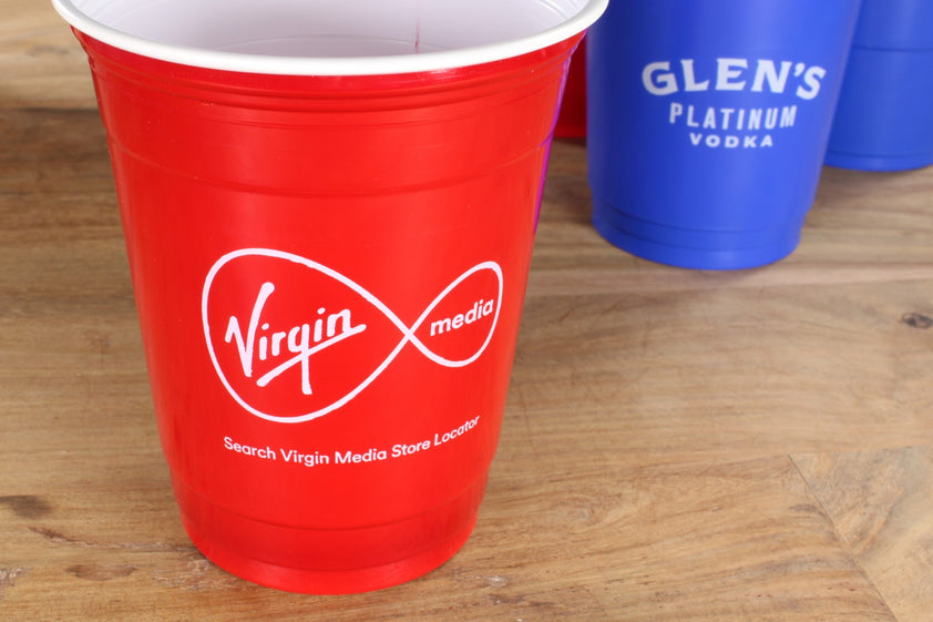 Custom-Printed American Party Cups in Red or Blue & Drinksware UK