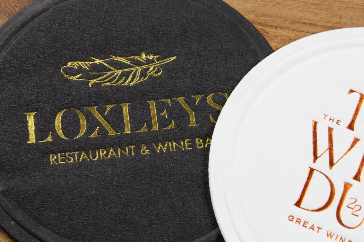 Printed Tissue Paper Cocktail Coasters, wax-backed & Drinksware UK