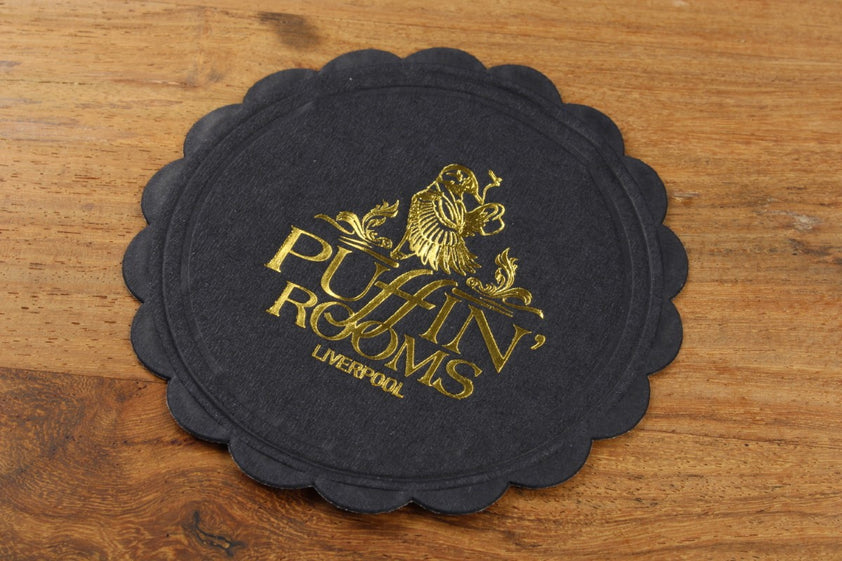 Printed Tissue Paper Cocktail Coasters, wax-backed & Drinksware UK