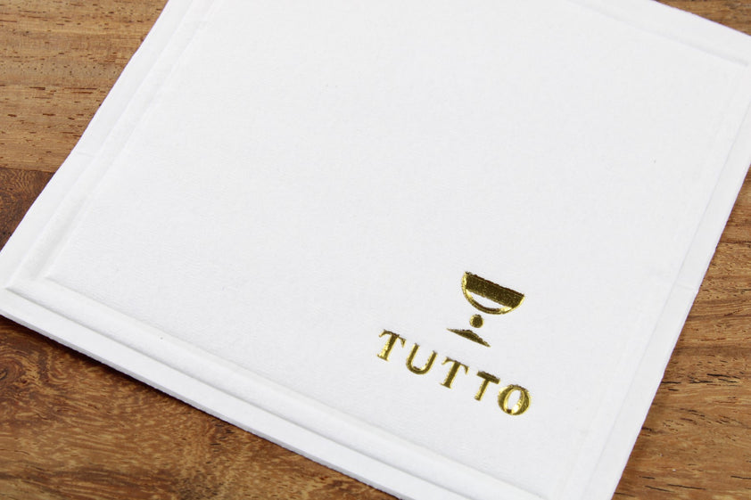 Printed Tissue Paper Cocktail Coasters, wax-backed & Drinksware UK