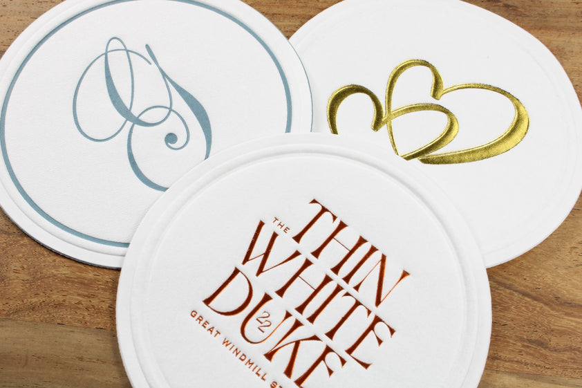 Printed Tissue Paper Cocktail Coasters, wax-backed & Drinksware UK