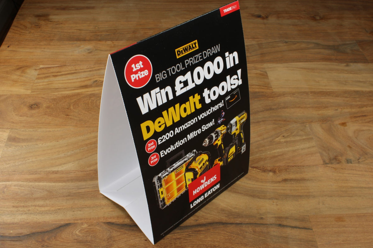 Printed Tent Cards for tables and desks & Drinksware UK